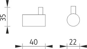 Nimco Háček jednoduchý BORMO černá - BRC 11054-90