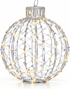 Kovová LED vánoční koule 120 LED 30 cm
