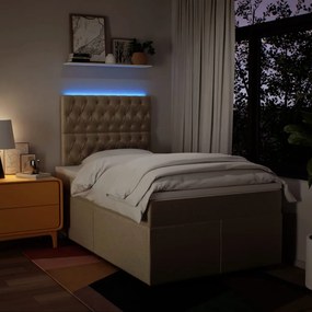 Box spring postel s matrací krémová 120x190 cm textil 3292739