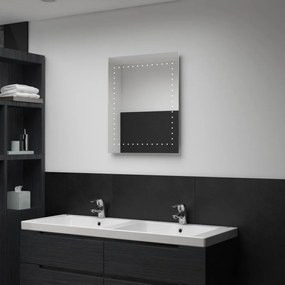 Koupelnové nástěnné zrcadlo (tečky) s LED osvětlením | 50x60 cm