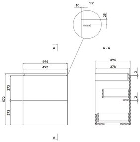 Cersanit Larga, koupelnová skříňka s umyvadlem 50x40x63 cm, bílá lesklá, S801-440
