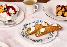 Bílý/modrý dezertní porcelánový talíř ø 16 cm Retro – BonBistro