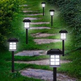 Monzana Sada 6 LED solárních světel – černá, 38 cm