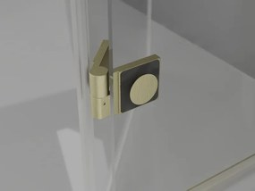 Mexen, Mexen Lunar pravé otočné sprchové dveře 125 cm, transparentní, broušené zlato - 834-125-000-55-00-P