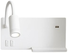 Nástěnné LED svítidlo Shelf, 1x LED 4+5+2w, 4000k, w, vypínač