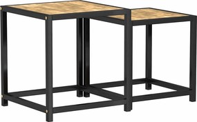 Čajové stolky 2 ks MDF černé a žluté 331656