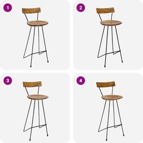 Barové stoličky 2 ks masivní teak 285205