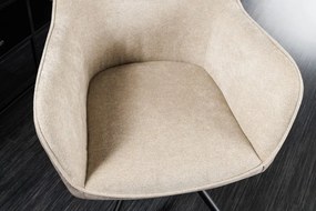 Designová otočná židle Rahiq šampaňský samet