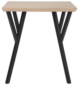 Jídelní stůl 70 x 70 cm, světlé dřevo s černým BRAVO Beliani