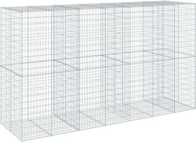 Gabionový koš s víkem 350 x 100 x 200 cm pozinkované železo 3295230