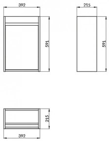 Cersanit Crea, závěsná skříňka + umyvadlo 40cm, SET B102, bílá, S801-276