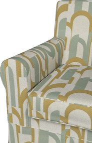 Potah na křeslo IKEA Ektorp Jennylund barva zelená látka pletený vzor, vzorované