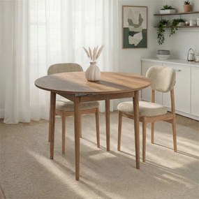 Kulatý rozkládací jídelní stůl s přídavnou deskou v dekoru dubu ø 100 cm Viona – Kalune Design