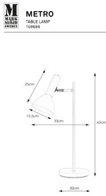 Markslöjd 108688 - Stolní lampa METRO 1xE27/40W/230V bílá