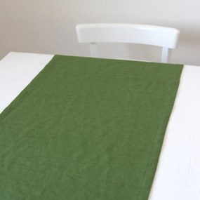 TULULUM Prostírání / běhoun lněný, 45 x 145 cm, zelený