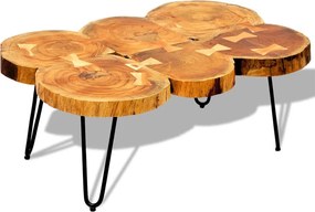 Konferenční stolek 35 cm 6 dřevěných koláčů akáciové dřevo 242443
