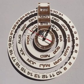 Dřevěný kalendář, nástěnné hodiny gravírované laserem I SENTOP PR0161 HODINY PREGLEJKA SK