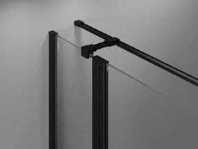 Mexen Mist T, sprchový kout s křídlovými dveřmi, 75 x 90 cm, 8mm čiré sklo, černý profil, 8A4T-090-075-70-00