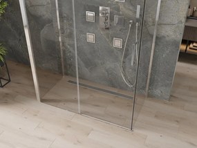 Mexen Omega 3-stěnový sprchový kout 140x80 cm, 8mm čiré sklo - chromový profil, 825-140-080-01-00-3S
