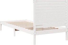 Prodloužený rám postele bez matrace bílý 90 x 210 cm masiv 3309296