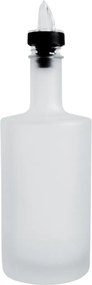 Skleněná láhev na olej 500 ml bílá mléčná s čirou nálevkou VILO