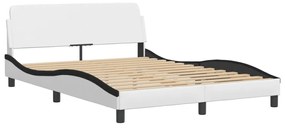vidaXL Rám postele s čelem bílý a černý 120 x 200 cm umělá kůže
