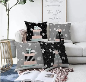 Povlaky na polštáře v sadě 4 ks s vánočním motivem 43x43 cm Merry Christmas – Mila Home