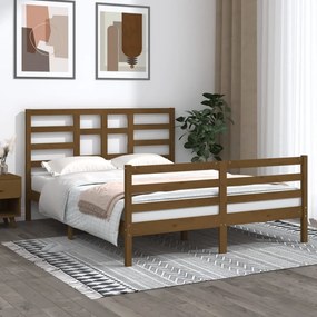 Rám postele medově hnědý masivní dřevo 150 x 200 cm King Size,  3105868