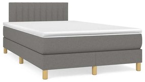 Box spring postel s matrací a LED tmavě šedá 120x190 cm textil 3270103