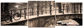 Obraz na plátně - Romantický most přes kanál - panoráma 5137FD (90x30 cm)