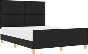 Rám postele s čelo Černá 140 x 200 cm textil 3344811