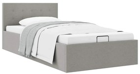 Rám postele s úložným prostorem světle šedý textil 90 x 200 cm 285576