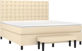 Box spring postel s matrací krémová 160x200 cm textil 3136930