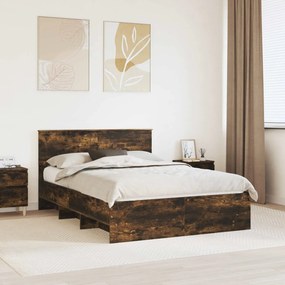 Rám postele s čelo Kouřový dub 160 x 200 cm Kompozitní dřevo 3408834