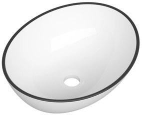 Gamma Lilo, umyvadlo na desku 410x330x150 mm, bílá s černým okrajem, GMA-UC-LILO