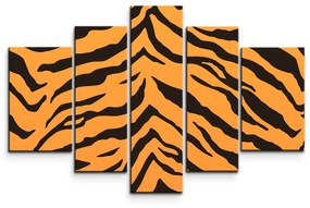 Sablio Obraz - 5-dílný Tygří vzor - 125x90 cm