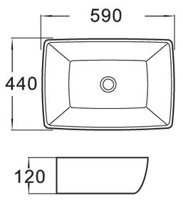 Mexen ANA UMYVADLO, 59x44 CM, BÍLÁ, 21095900
