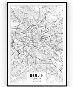 Obraz Mapa Berlin 30 x 40 cm - napnuté plátno na dřevěném rámu
