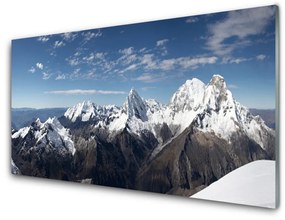 Obraz na skle Hory Krajina 120x60 cm