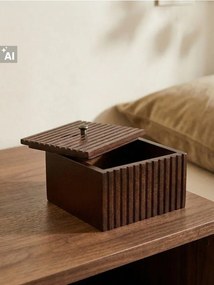 Sinsay - Rýhovaný úložný box s víkem - hnědá
