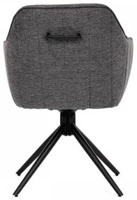 Jídelní konferenční židle tmavě šedá černé kovové nohy otočný mechanismus HC-536 GREY2