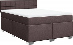 Box spring postel s matrací tmavě hnědá 140x190 cm textil 3285886