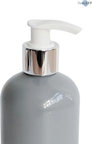 Dávkovač na mýdlo 300 ml šedý s bílo-stříbrnou pumpičkou BELA