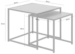 Sada stolků v industriálním stylu REWAL divoký dub