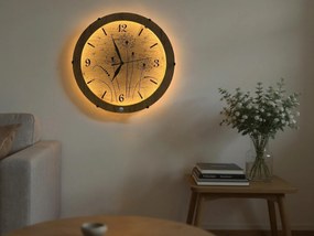 Li-Go "Pampeliška" světelné hodiny s powerbankou a pohybovým čidlem/dub velikost svítidla/hodin: 31 cm