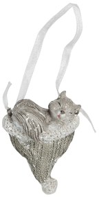 Závěsná dekorace kočička v čepici - 5*2*6 cm