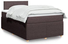 Box spring postel s matrací tmavě hnědá 120x190 cm textil