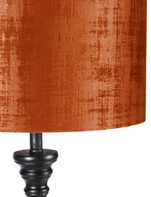 Klasická stojací lampa černá s červeným stínidlem 40 cm - Classico