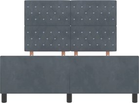 Postel s boxspringem s čelo Tmavě šedá 160 x 200 cm samet 3344886
