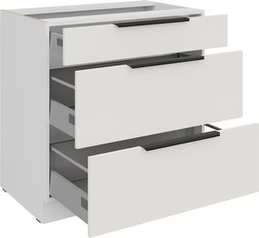 ARIA wh | dolní skříňka 80 D 3S zásuvková | 80 cm | PREMIUM BOX | bílá